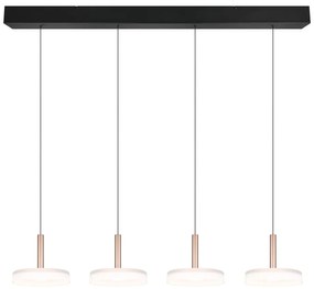 LED stmívatelné závěsné svítidlo v černobílo-zlaté barvě se skleněným stínidlem Celeste – Trio