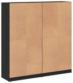 Petromila Knihovna s dvířky černá 136x37x142 cm kompozitní dřevo