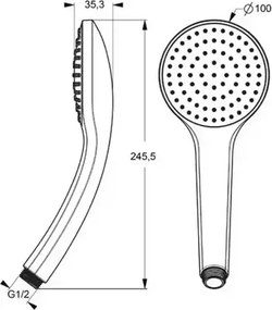 Ideal Standard Idealrain - Sprchová hlavice 10 cm | 1 proud | černá