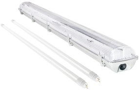 BERGE Svitidlo + 2x LED trubice - T8 - 120cm - 18W - 3240Lm - studená bílá - SADA