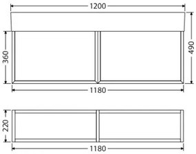INTEDOOR Oxo Multi skříňka s umyvadlem, 2 zásuvky, OXO MULTI OALU 120D 2Z Povrch: 0018 AP DIVARO MAT