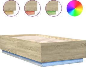 Rám postele s LED osvětlením dub sonoma 90 x 190 cm kompozit 3209662