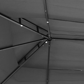 Altán se střechou antracitový 400 x 300 x 270 cm ocel - Default Title