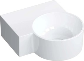 OMNIRES Ovo M+ - Umyvadlo 34x35 cm, bez přepadu, bez otvoru pro baterii, levé, bílá OVO335UWLBP