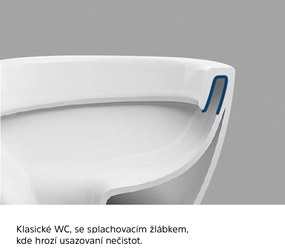 Mereo WC závěsné RIMLESS 530x355x360 vč. sedátka keramika bílé VSD81S
