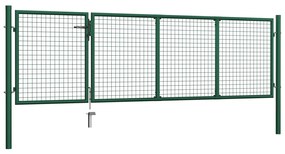 vidaXL Marketos Zahradní brána ocelová 350 x 100 cm zelená