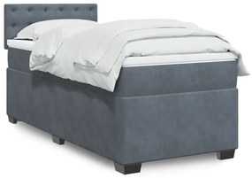 Box spring postel s matrací tmavě šedá Single samet 3288774