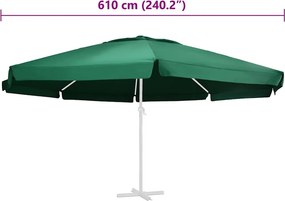 Náhradní potah na zahradní slunečník zelený 610 cm 312547