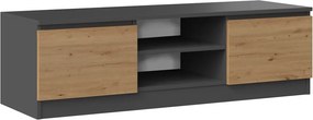 TPS Stolek pod televizi RTV MALVA 120 cm - Antracit / Dub artisan
