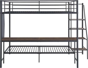 Patrová postel, černá, kov, 90x200, NIVARA Kondela 0000416498
