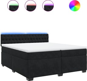 Box spring postel s matrací černá 200x200 cm samet 3288710