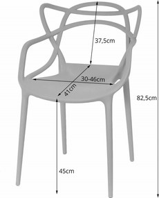 Sada 4 ks plastových židlí KATO, černá