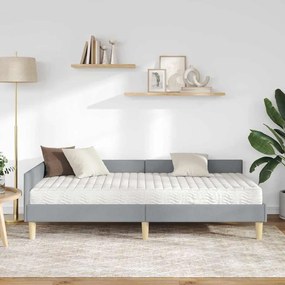 Rohový rám postele s matrací Jiný 2 ks Světle šedá textil 3393669