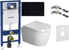 Set záchodová mísa Duravit ME by Starck 2530092000, podomítkový WC modul Geberit Duofix 111.320.00.5, 0020190000, 115.770.DW.5, 111.815.00.1, 156.050.00.1