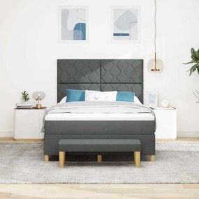 Postel s boxspringem s čelo Tmavě šedá 190 x 140 cm textil 3344374