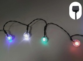 Solární vánoční řetěz s kuličkami s bublinkami, různobarevná, 40 LED, 5m