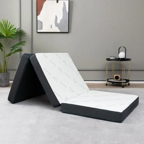 Costway Skládací matrace 193 × 80 × 10 cm, bílo-šedá