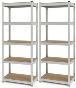 IQ Garden 2 x policový regál 180 x 60 x 40 - pozinkovaný - 5 polic 319904