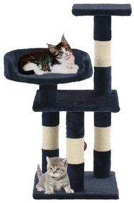 Škrabadlo pro kočky se sisalovými sloupky 65 cm modré 170611