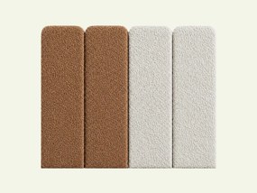 Rovný čalouněný panel na zeď BOUCLÉ se zaoblenými rohy Zvolte barvu: Světle šedá, Zvolte rozměr: 30x60 cm, Uchycení na zeď: Se samolepícím suchým zipem