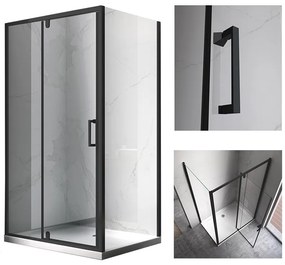 BPS-koupelny Obdélníkový sprchový kout HYD-OK06 120x100 černá/transparent