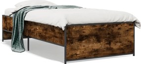 vidaXL Rám postele 75 x 190 cm kompozitní dřevo a kov [845252] Barva: kouřový dub