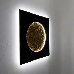 Nástěnné svítidlo Plenilunio LED, hnědá/zlatá barva, šířka 100 cm