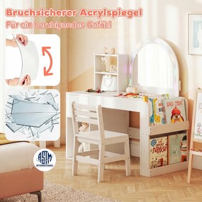 Costway Dětský toaletní stolek s osvětlením Dětský Princess