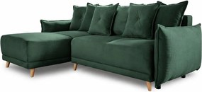 Zelená manšestrová rozkládací rohová pohovka (variabilní) Lazy Lukka – Miuform