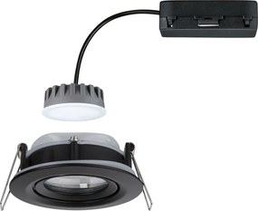 P 92459 LED vestavné svítidlo Nova Plus Coin samostatné svítidlo výklopné IP65 kruhové 93mm 30° Coin 6W 230V stmívatelné 2700K černá mat - PAULMANN