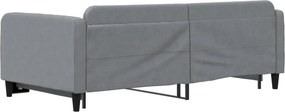 Válenda s přistýlkou a světle šedá 100 x 190 cm textil 3196893