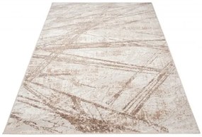 Moderní kusový koberec PORTLAND D002E Abstraktní bílý hnědý Rozměr: 80x150 cm