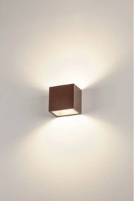 LA 1002034 SITRA CUBE WL, LED venkovní nástěnné a stropní nástavbové svítidlo, rezavě zbarvené, IP44, 3000K, 10W - BIG WHITE (SLV)