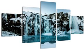 Obraz zamrzlých vodopádů (125x70 cm)