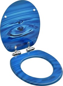 vidaXL WC sedátko s funkcí pomalého sklápění MDF modré vodní kapka [146913]
