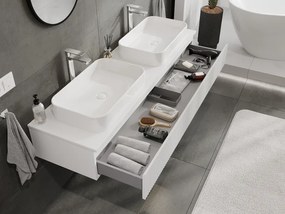 Mexen Rivel, koupelnová skříňka 160 cm, 1 zásuvka, drážkovaná, bílá matná, 91A20-16023-1-BF01