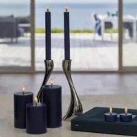 Sada LED čajové svíčky na baterie Sille Tealight, Ø 4,5 × 2,2 cm, hluboký oceán, z pravého vosku, balení 2 ks