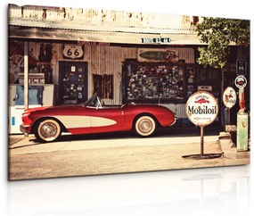 Malvis ® Obraz Americká benzinová pumpa Velikost: třídílný obdélník - 150x100 cm