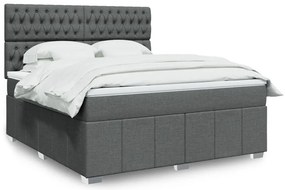 Box spring postel s matrací tmavě šedá 180x200 cm textil 3291755
