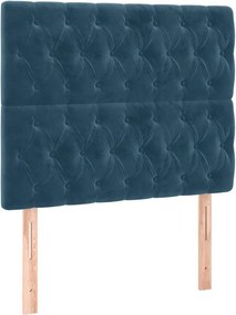 Čelo postele tmavě modré 100x7x118/128 cm sametové 3116714
