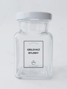 Samolepka na kořenky GRILOVACÍ BYLINKY průhledná 3 × 4 cm tučné písmo