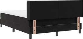 Postel s boxspringem s čelo Černý 190 x 140 cm samet 3341464