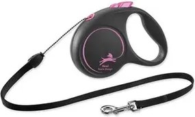 Flexi Black Design S lanko 5m černo-růžové / Vodítko