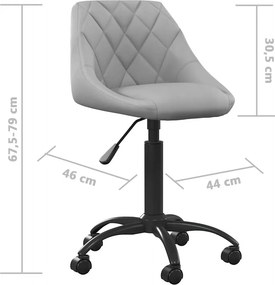 Kancelářská židle světle šedá samet 3088846