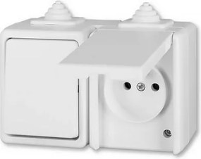 ABB Praktik kombinace vypínače č.6 a zásuvky bílá 3932-20062 B