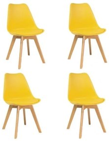 LuxuryForm Jídelní židle  Bali - žlutá - SET 4 ks