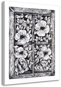 Gario Obraz na plátně Květiny za oknem - Jan Perit Kablan Rozměry: 40 x 60 cm