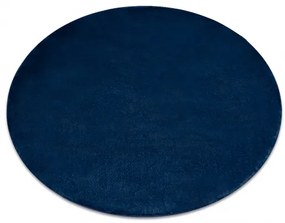 Kulatý koberec jednobarevný Shaggy POSH protiskluzový pratelný tmavě modrý Rozměr: průměr 60 cm
