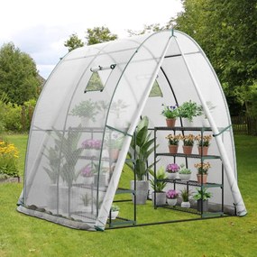 Costway Fóliový skleník s PE krytem do každého počasí a – 181 × 181 × 200 cm