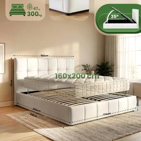 Postel Ladia látka 160x200 cm – krémová